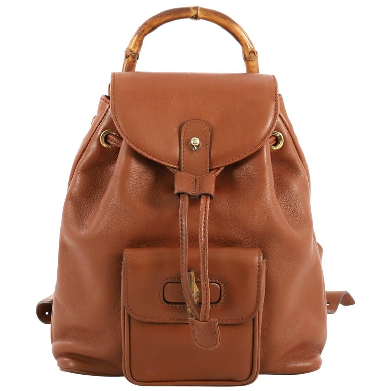 Gucci Vintage Bamboo Backpack Leather Mini at 1stDibs