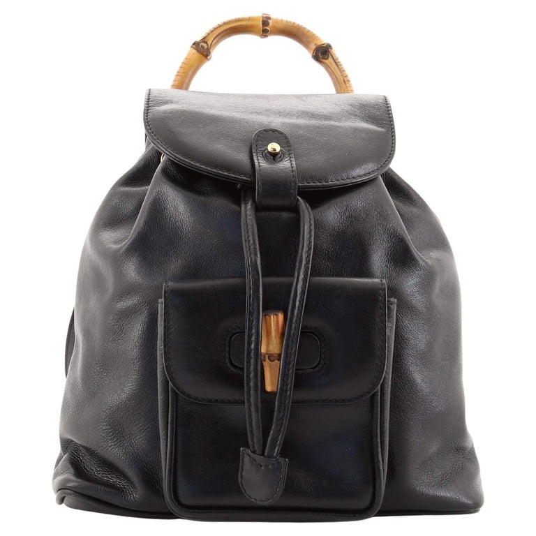 Gucci Vintage Bamboo Backpack Leather Mini For Sale at 1stDibs