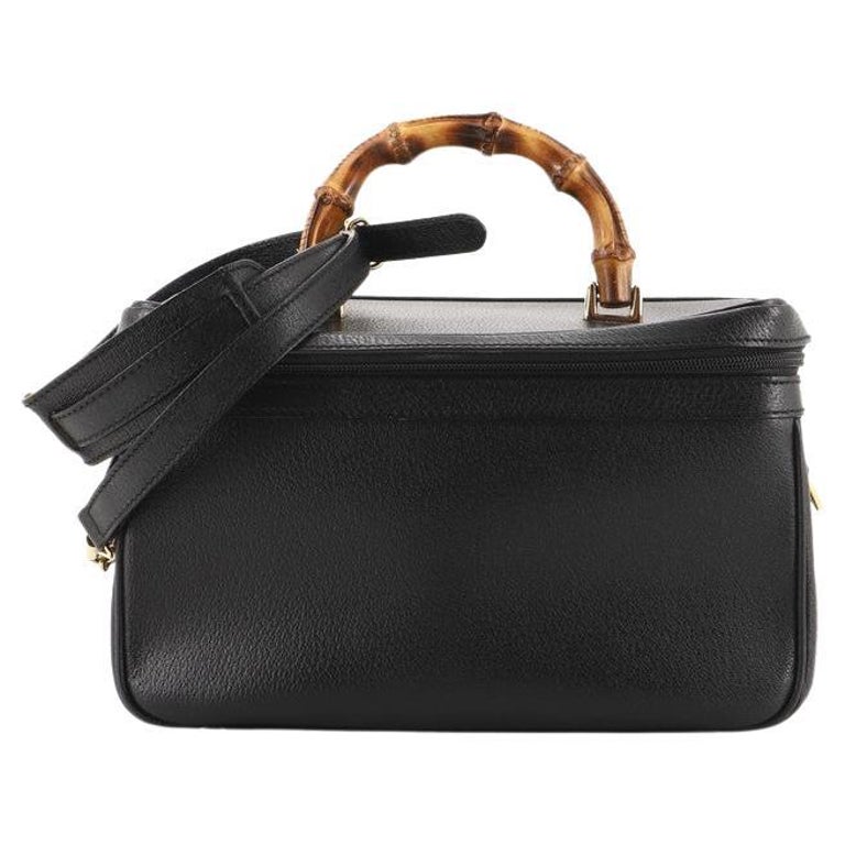 Gucci Vintage Bamboo Vanity Case Leather Medium at 1stDibs