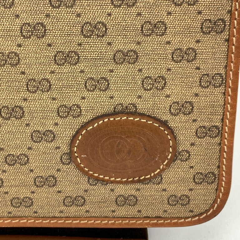 Gucci Vintage Beige Monogram Canvas Notebook Cover For Sale at 1stDibs