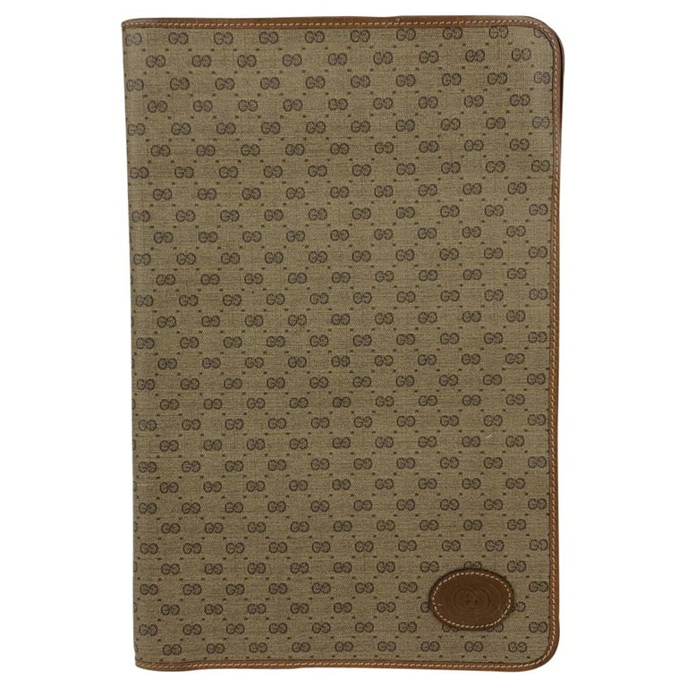 Gucci Vintage Beige Monogram Canvas Notebook Cover For Sale at 1stDibs