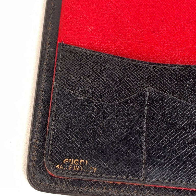 Gucci Vintage Black Leather 6 Ring Agenda Notebook with Pen at 1stDibs ...