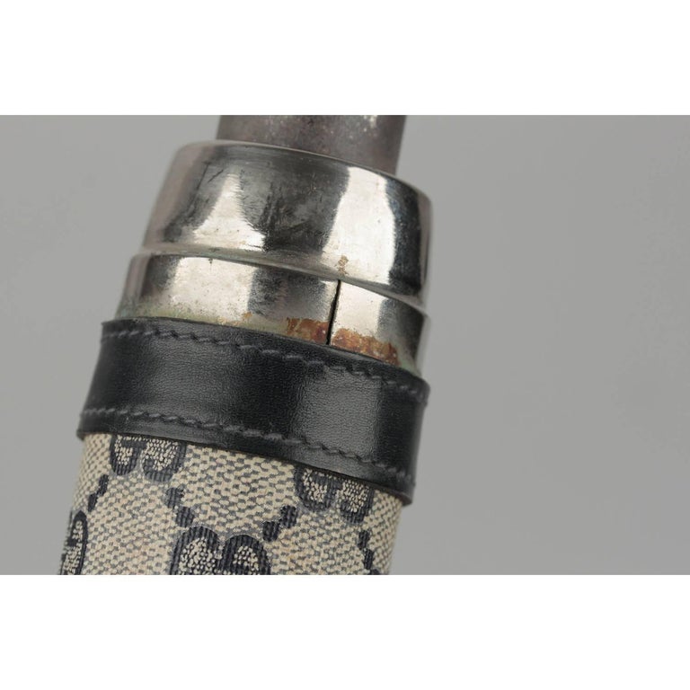 GUCCI VINTAGE Blue Monogram Canvas THERMOS Vacuum Flask For Sale at ...