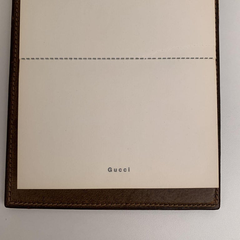 Gucci Vintage Brown Leather Desk Notepad Notebook Holder at 1stDibs