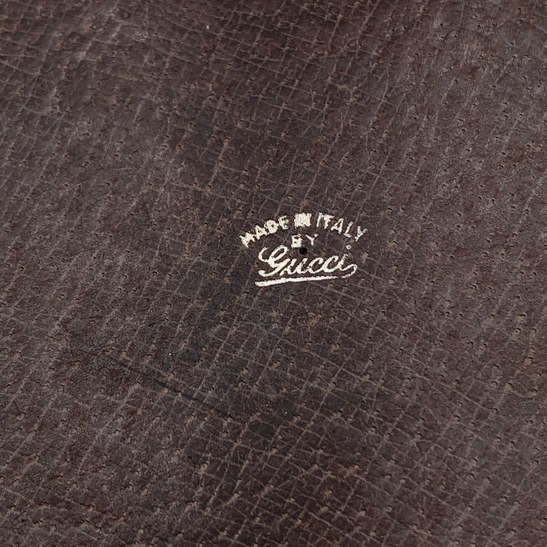 Gucci Vintage Brown Leather Jewelry Storage Trinket Box Case For Sale ...