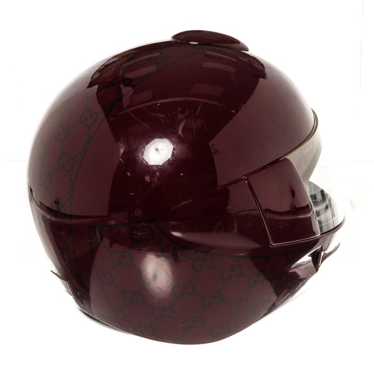 Gucci Vintage Burgundy GG Supreme Print PVC Motorcycle Full-face XL ...