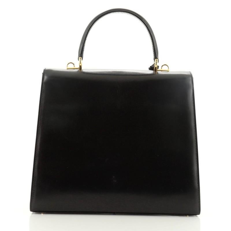Gucci Vintage Lady Lock Top Handle Bag Leather Medium at 1stDibs