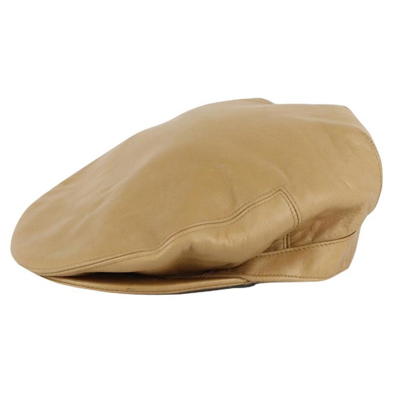 Gucci Vintage Leather Cap Medium For Sale at 1stDibs