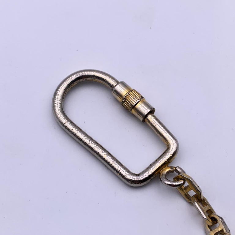 Gucci Vintage Metal Enameled GG Logo Keyring Key Ring at 1stDibs ...