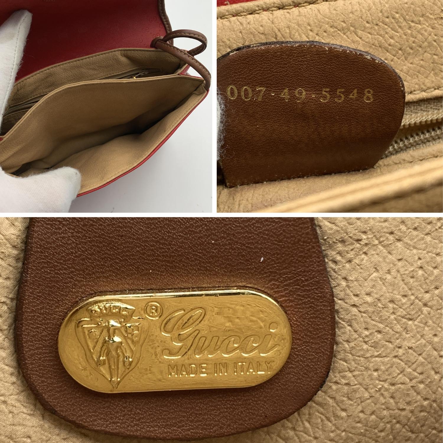 Gucci Vintage Red Monogram Canvas Small Messenger Shoulder Bag For Sale ...