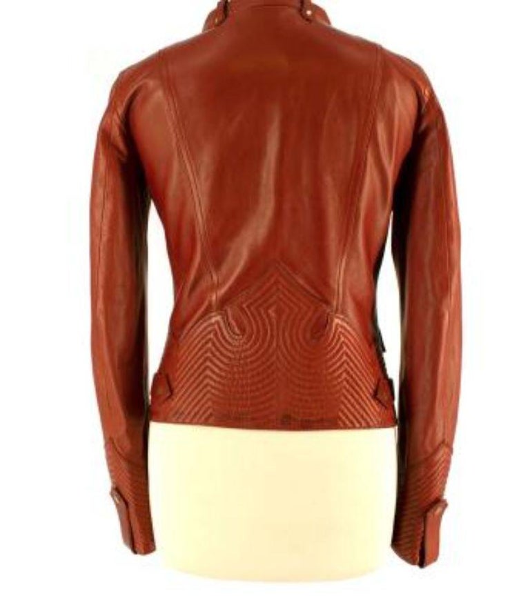 Gucci Vintage Red Studded Leather Biker Jacket For Sale at 1stDibs
