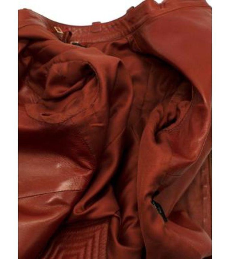 Gucci Vintage Red Studded Leather Biker Jacket For Sale at 1stDibs