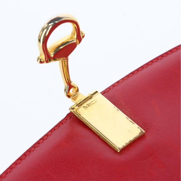 Gucci Vintage red suede and leather 80s purse For Sale at 1stDibs