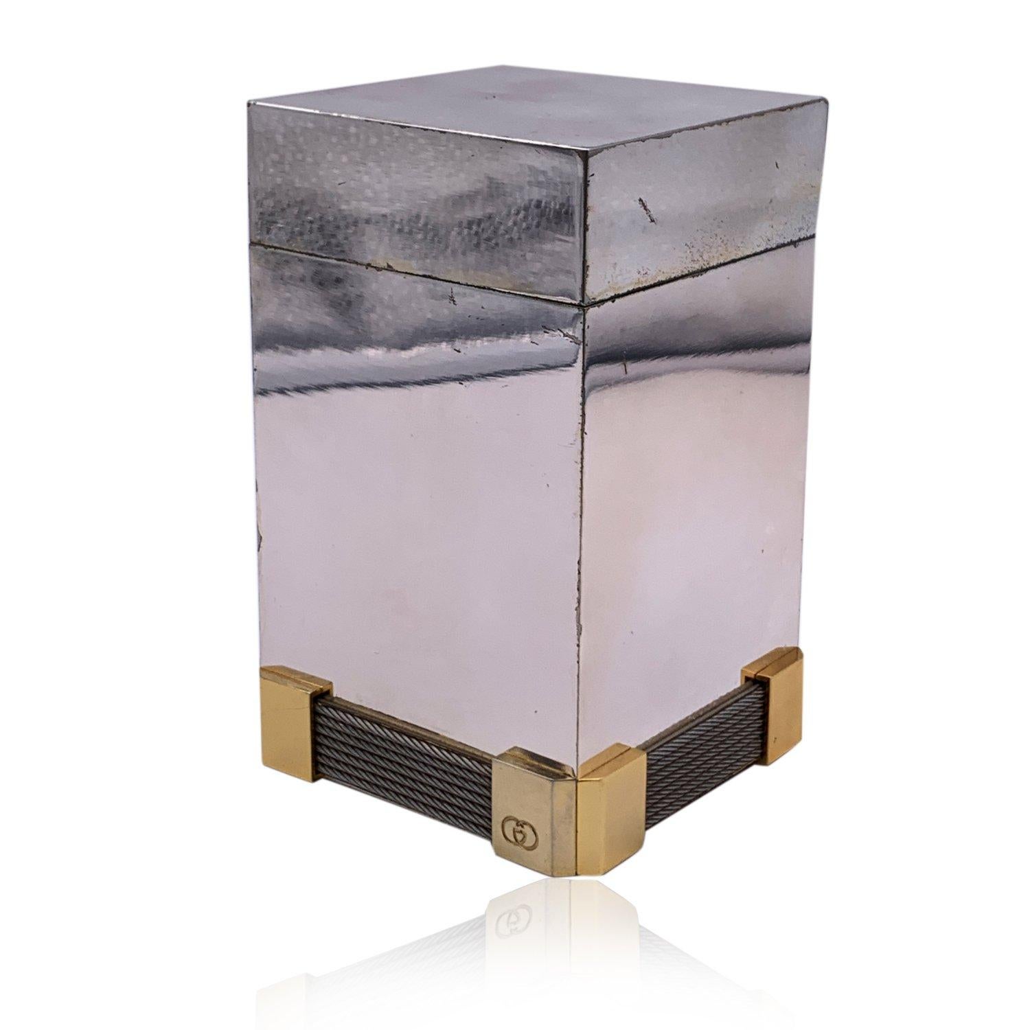 Gucci Vintage Silver and Gold Metal Cigar Holder Home Decor For Sale at ...