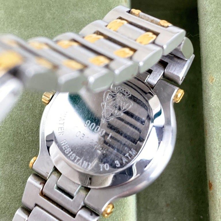 Gucci Vintage Stainless Steel Mod 9000 L Ladies Wrist Watch White Dial ...