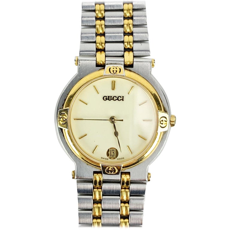 Gucci Vintage Stainless Steel Mod 9000 M Unisex Wrist Watch For Sale at ...
