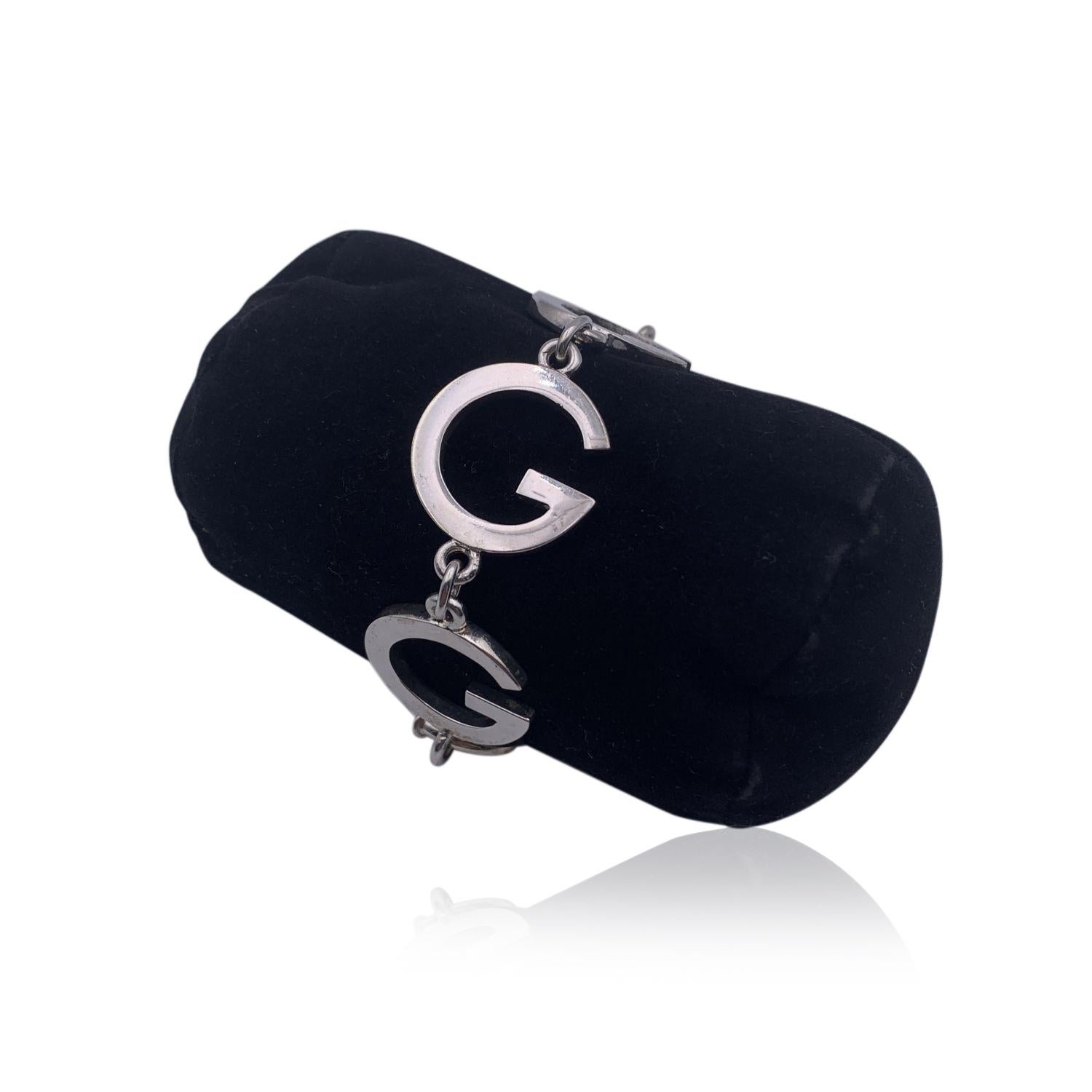 Gucci Vintage Sterling Silver 925 Letter G Bracelet For Sale at 1stDibs