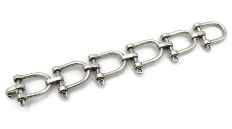 GUCCI Vintage Sterling Silver Horse Bit Bracelet For Sale at 1stDibs