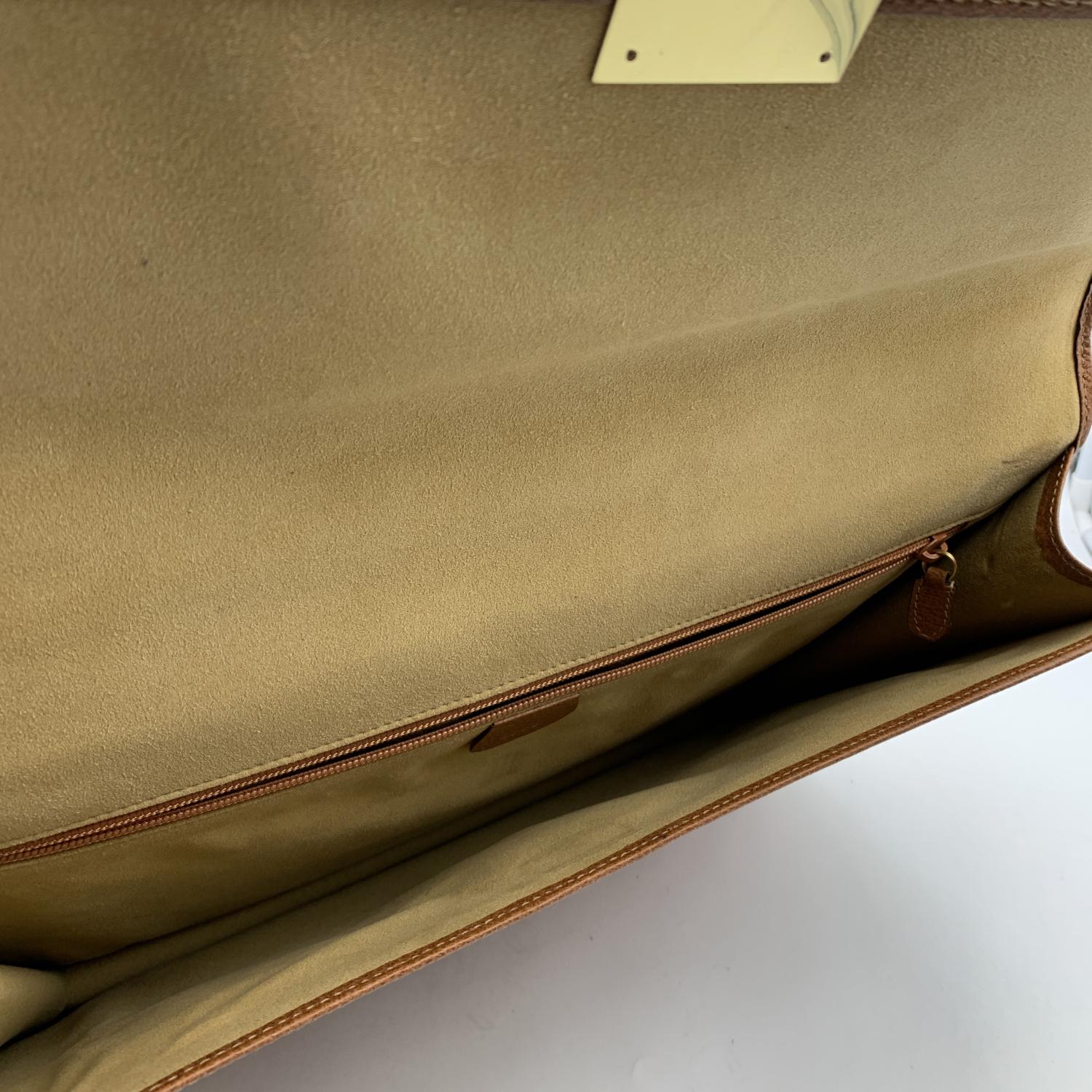 Gucci Vintage Tan Beige Leather 1 Compartment Briefcase Work Bag For ...