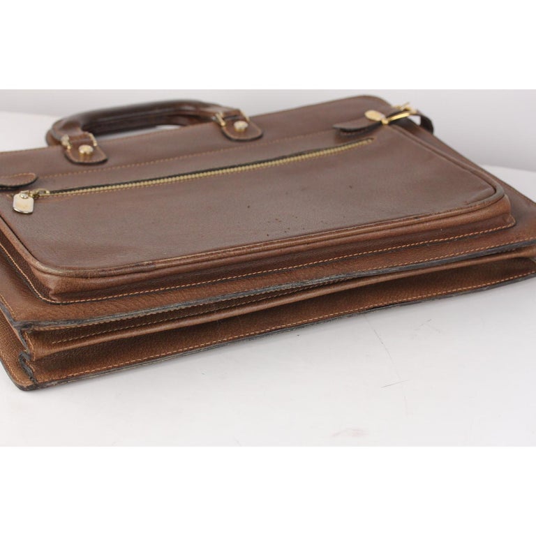 Gucci Vintage Tan Leather Briefcase Work Business Bag at 1stDibs ...