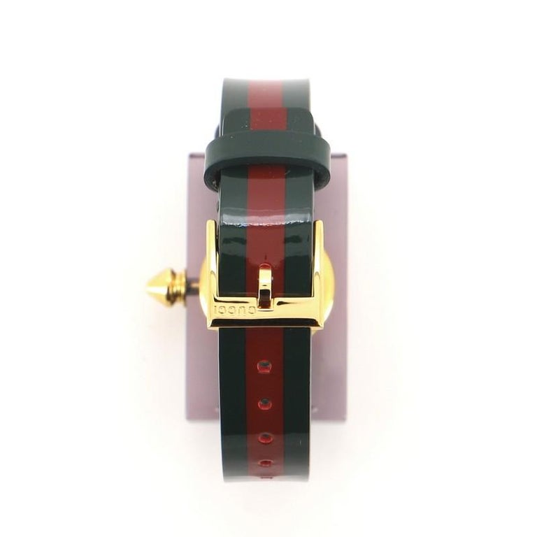 Gucci Vintage Web Rectangular Frame Quartz Watch Plexiglass with ...