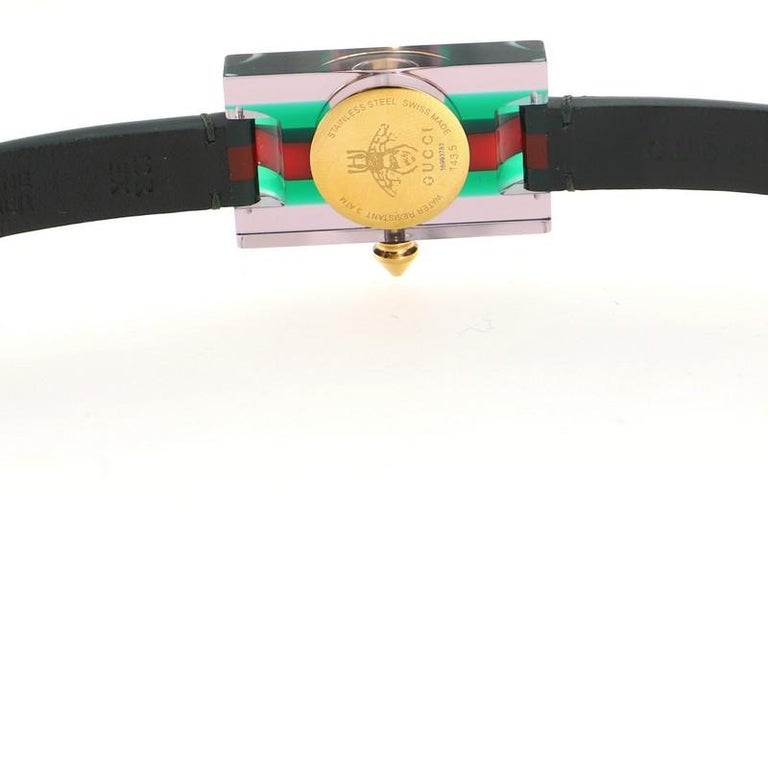 Gucci Vintage Web Rectangular Frame Quartz Watch Plexiglass with ...