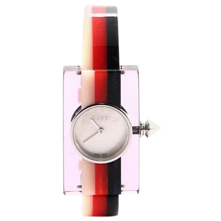 Gucci Vintage Web Rectangular Frame Quartz Watch Watch Plexiglass at ...