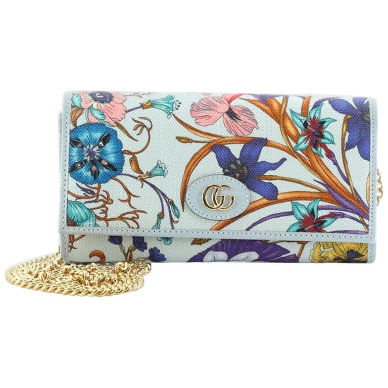 Gucci Wallet on Chain Flora Canvas at 1stDibs