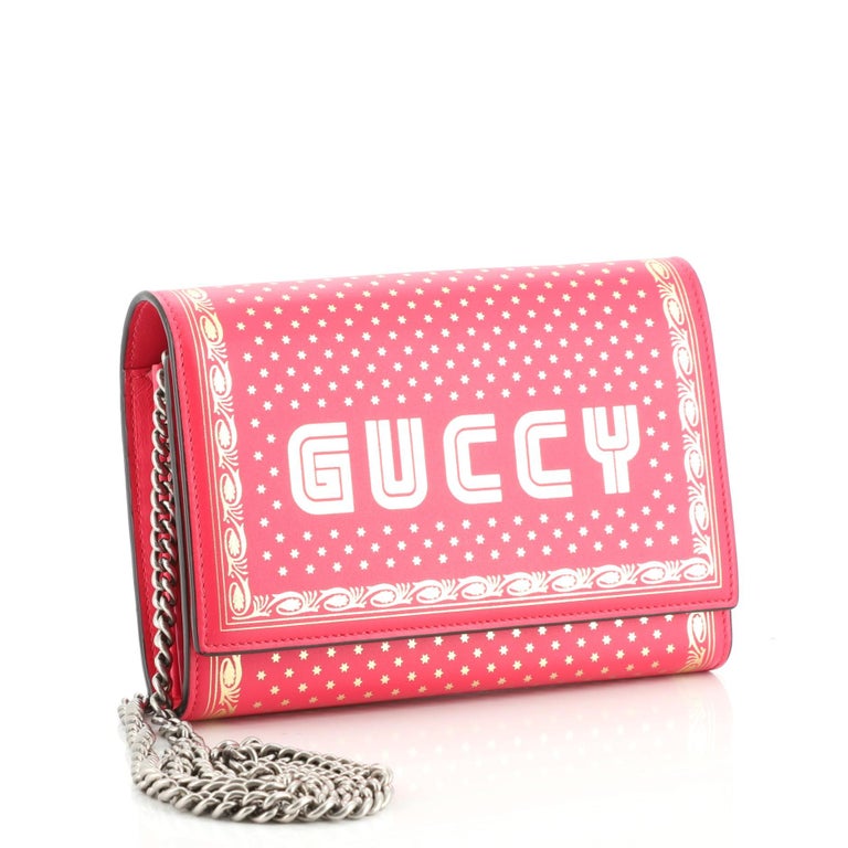 Gucci Wallet on Chain Limited Edition Printed Leather at 1stDibs