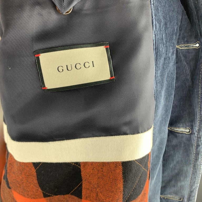 GUCCI Washed Navy Washed Corduroy Embroidered Cat ANIMALIUM Jacket at ...