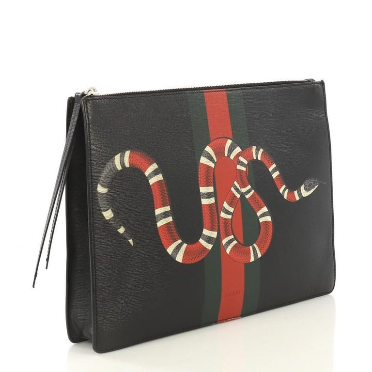 Gucci Web and Snake Messenger Bag Printed Leather Large at 1stDibs ...