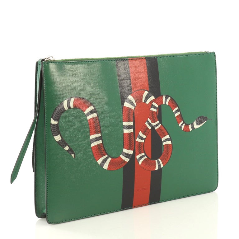 Gucci Web and Snake Messenger Bag Printed Leather Large at 1stDibs ...
