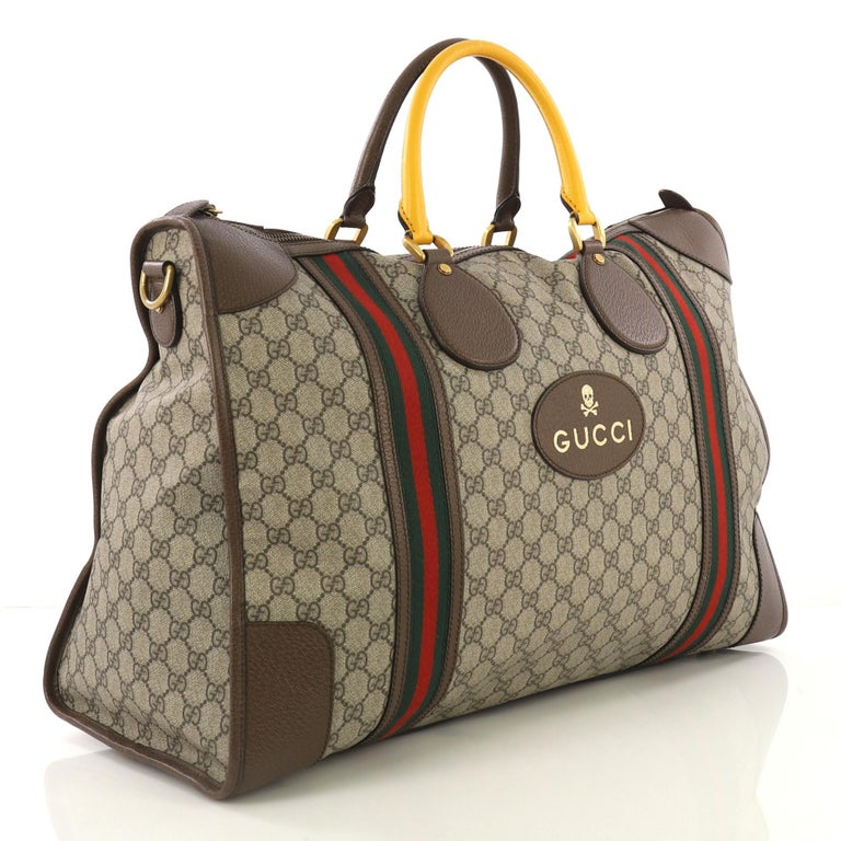 Gucci Web Convertible Duffle Bag GG Coated Canvas Large at 1stDibs