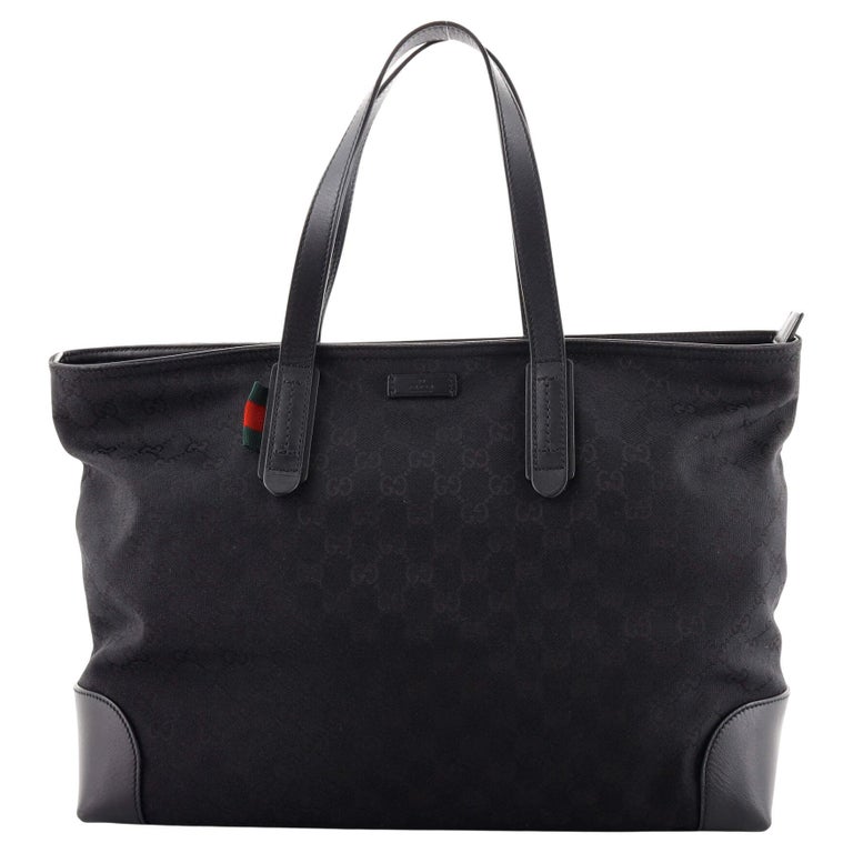 Gucci Web Loop Zip Tote GG Canvas For Sale at 1stDibs