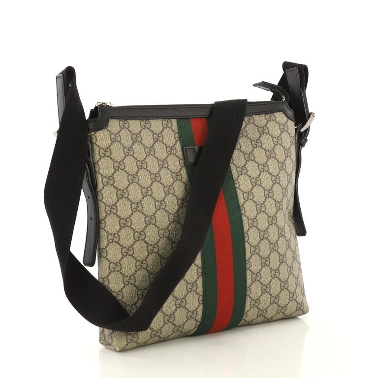 Gucci Web Messenger Bag GG Coated Canvas Medium at 1stDibs