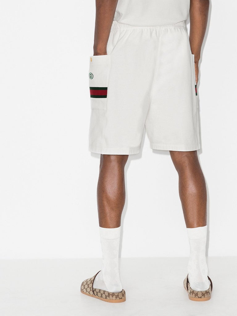 Gucci Web Stripe Cotton Track Shorts S For Sale at 1stDibs | white ...