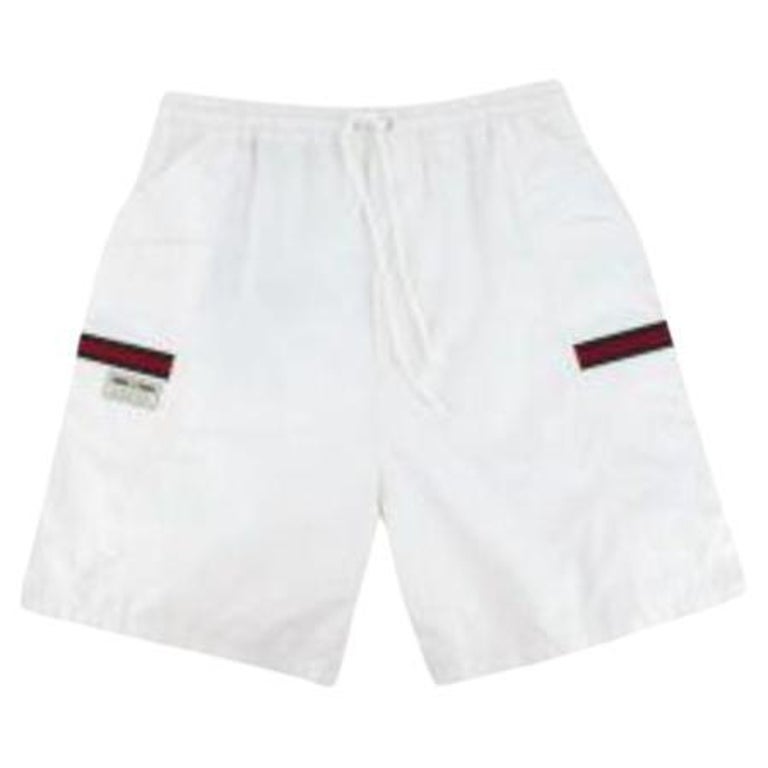 Gucci Web Trim Cream Cotton Shorts For Sale at 1stDibs