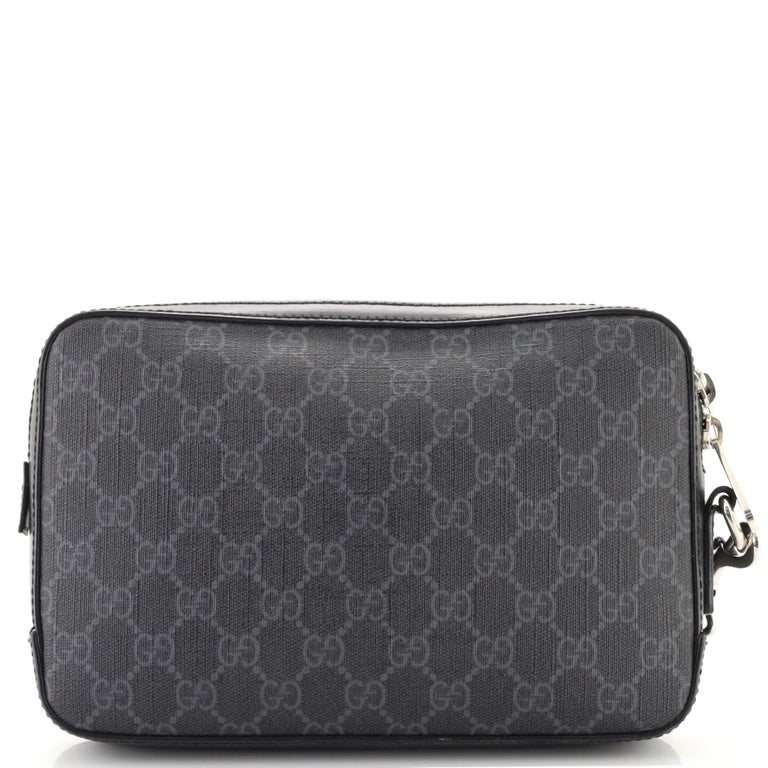 Gucci Web Wristlet Clutch GG Coated Canvas and Leather For Sale at 1stDibs