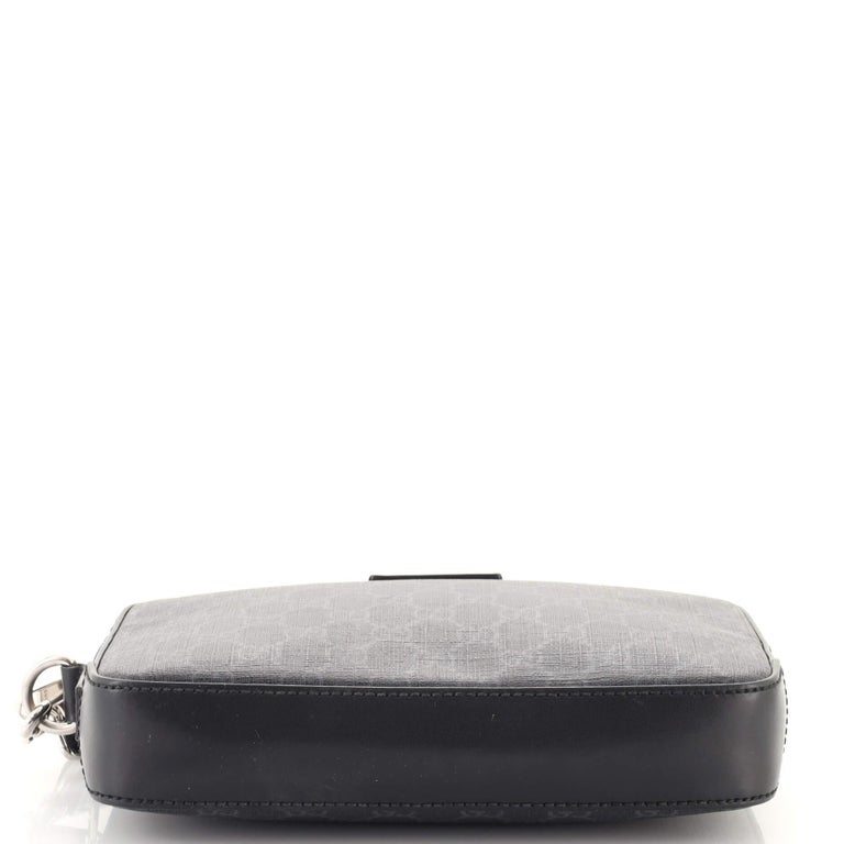 Gucci Web Wristlet Clutch GG Coated Canvas and Leather For Sale at 1stDibs