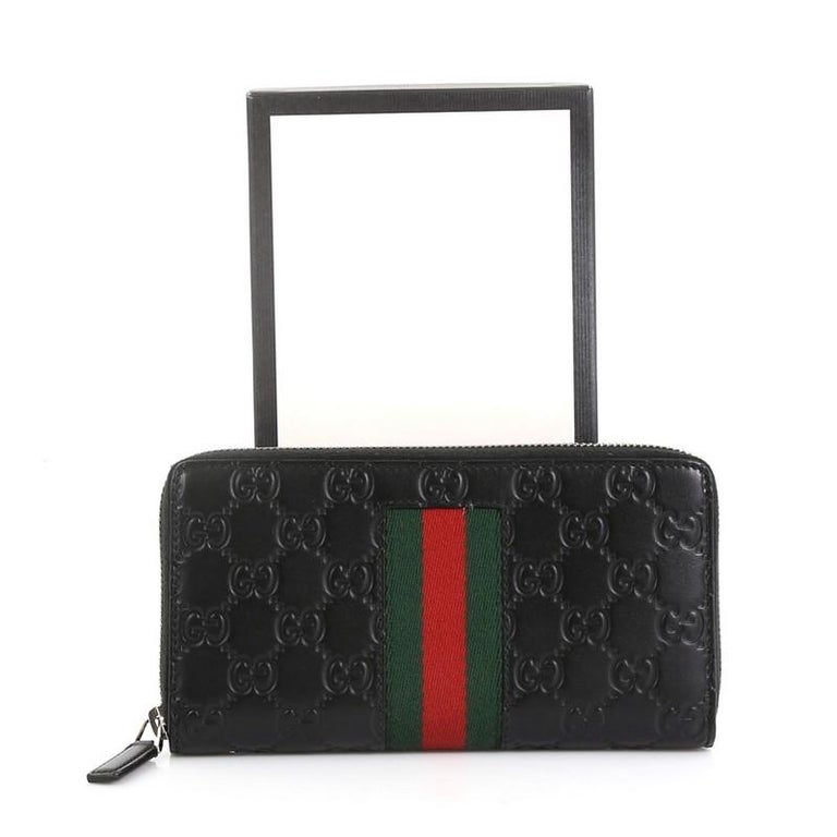 Gucci Web Zip Around Wallet Guccissima Leather at 1stDibs