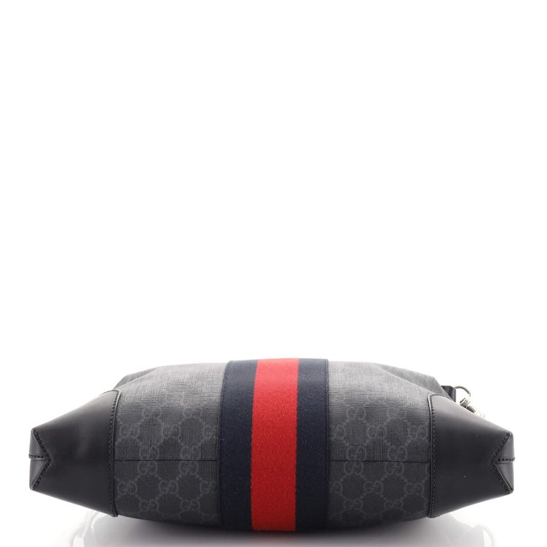 Gucci Web Zip Flat Messenger GG Coated Canvas Medium For Sale at 1stDibs