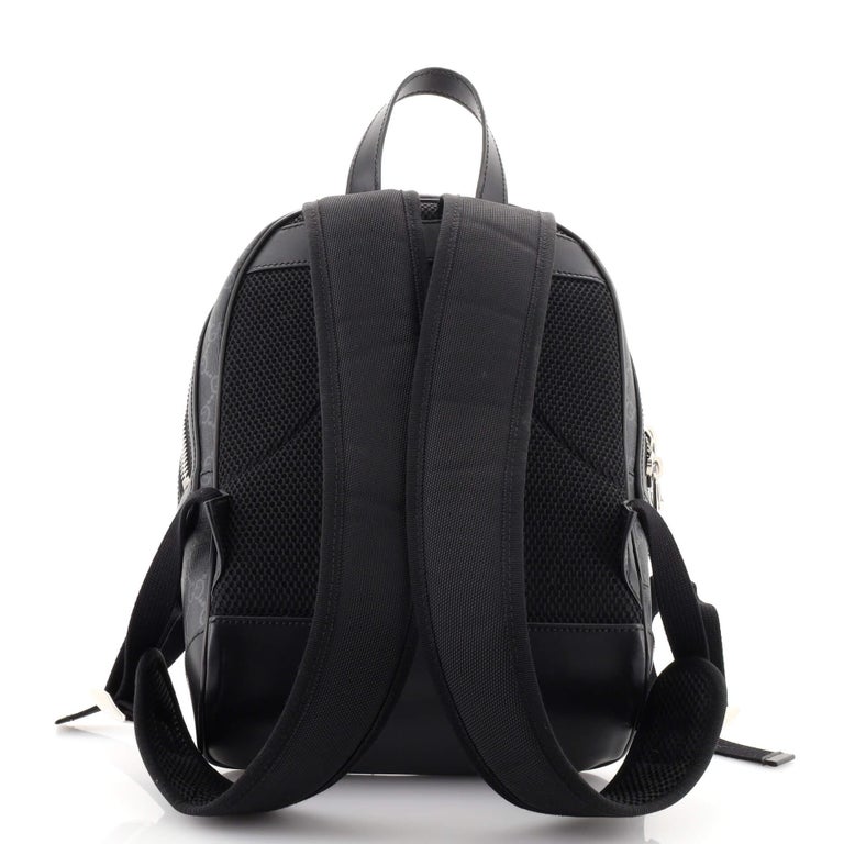 Gucci Web Zip Pocket Backpack GG Coated Canvas Small For Sale at 1stDibs
