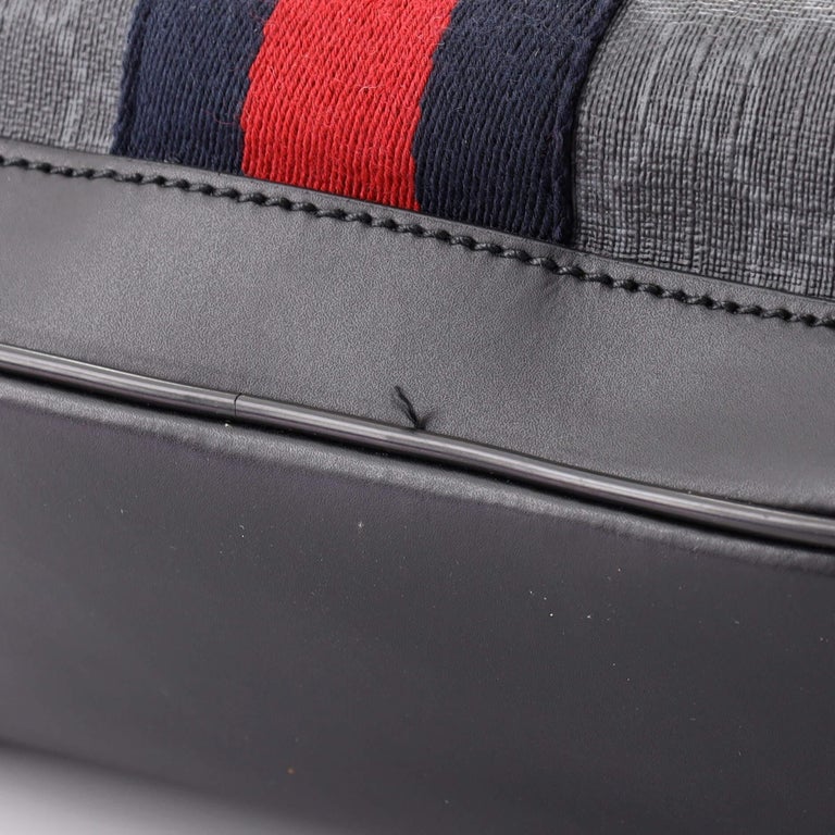 Gucci Web Zip Pocket Backpack GG Coated Canvas Small For Sale at 1stDibs