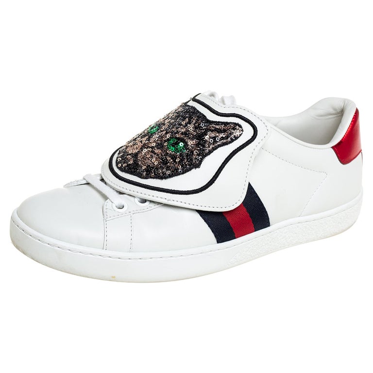 Gucci White Leather Ace Removable Patches Sneakers Size 35.5 at 1stDibs