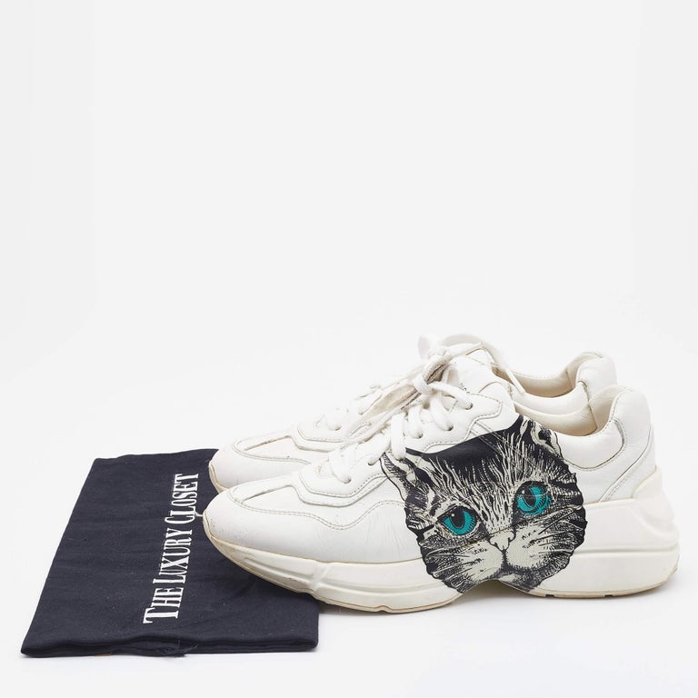 Gucci White Leather Mystic Cat Rhyton Low Top Sneakers Size 37 For Sale ...