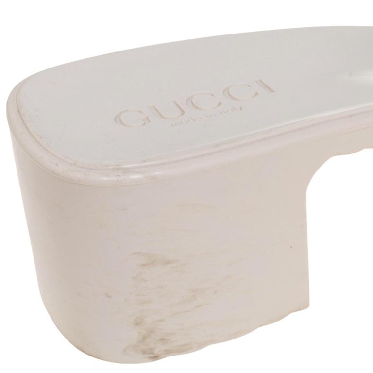 Gucci White Rubber Platform Slide Sandals Size 38 at 1stDibs