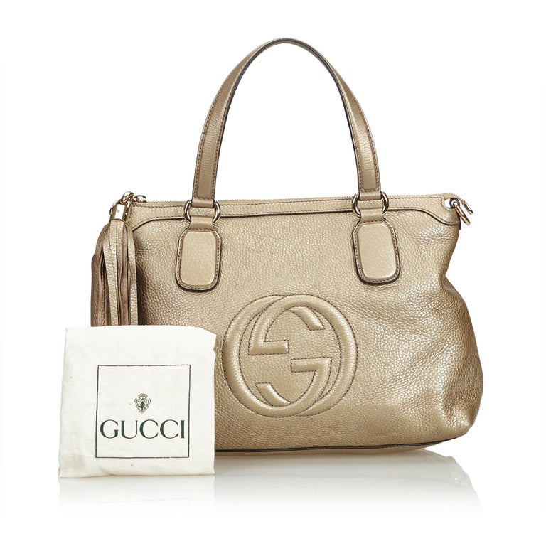 Gucci White Soho Leather Handbag For Sale at 1stDibs
