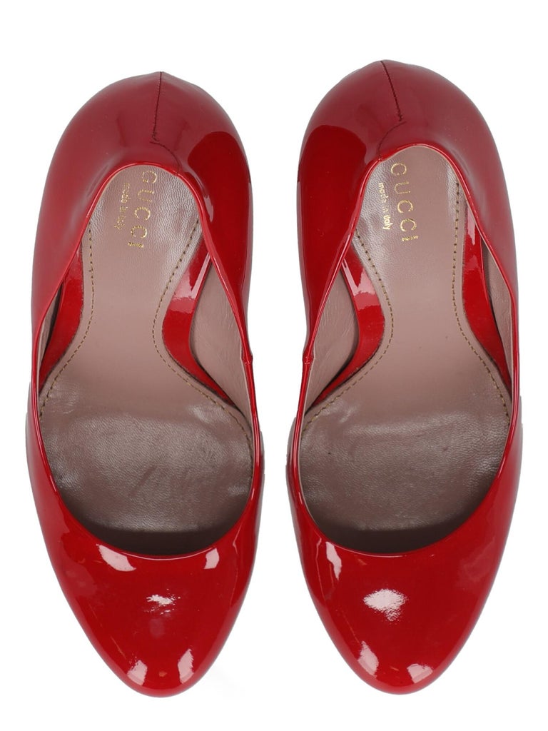 Gucci Women Pumps Red Leather IT 37 For Sale at 1stDibs