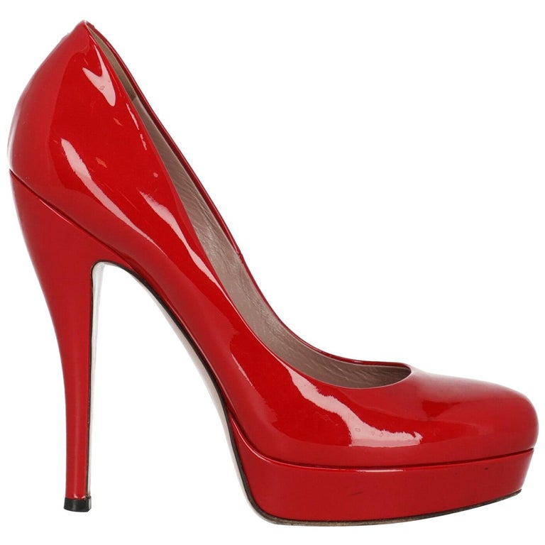 Gucci Women Pumps Red Leather IT 37 For Sale at 1stDibs