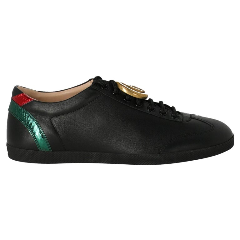 Gucci Women Sneakers Black, Green, Red Leather EU 41.5 For Sale at 1stDibs